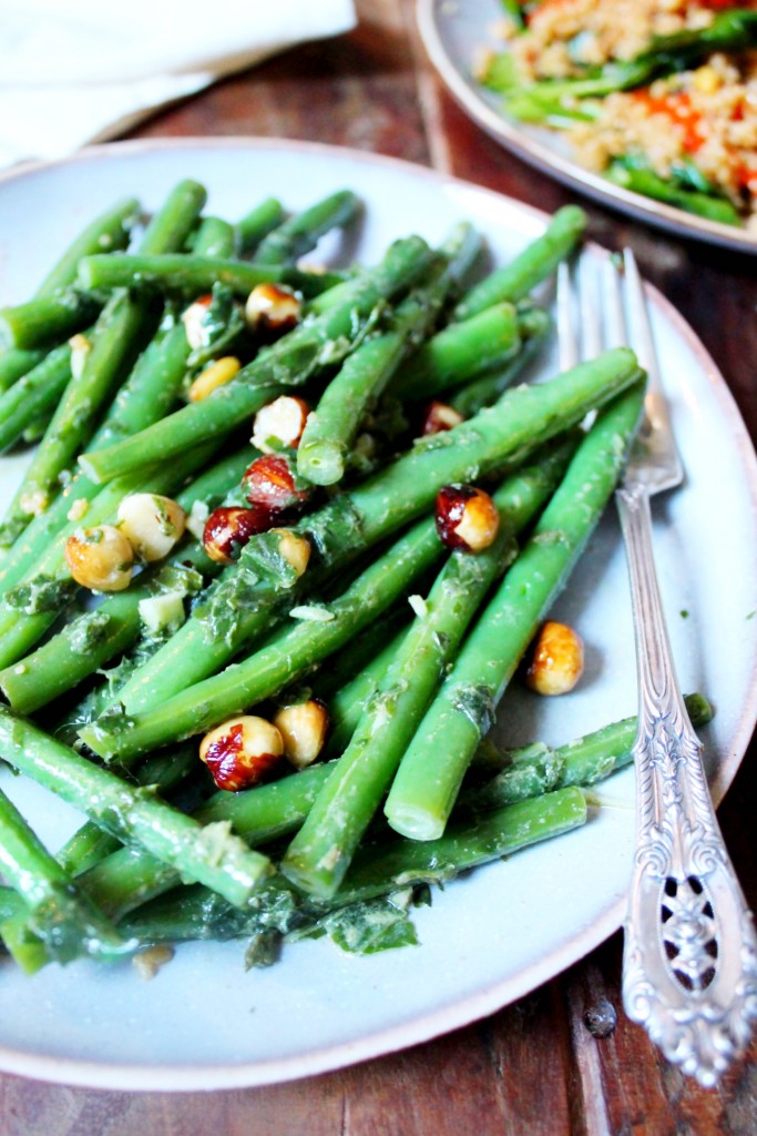 Basil & Hazelnut Green Beans - The Little Green Spoon